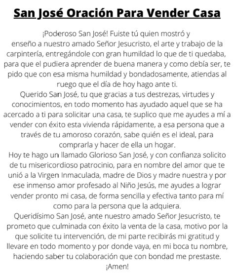 Oracion A San Jose Para Vender Una Casa
