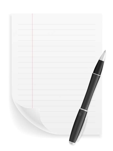 Premium Vector Notebook Sheet And Ballpoint Pen