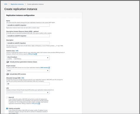 outshift data migration from mariadb to redshift using aws data