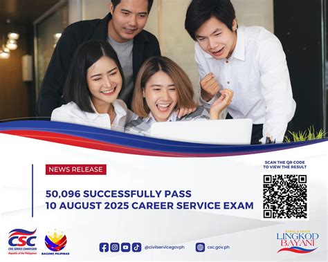 50096 Successfully Pass 10 August 2025 Career Service Exam