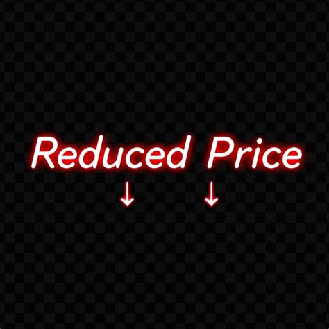 blinking reduced price text flickers in neon bright red and scarlet