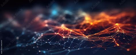 Abstract Blue Technology Background With A Cyber Network Grid And