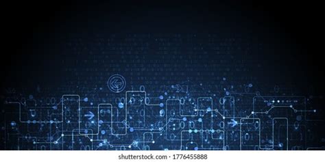 Abstract Technology Concept Binary Code Circuit Stock Vector Royalty Free
