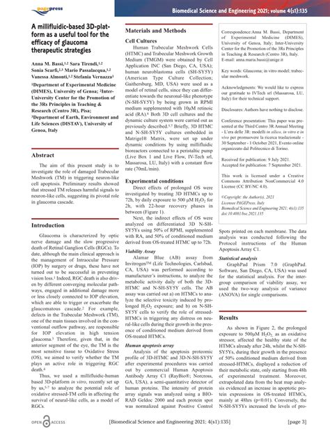 Pdf A Millifluidic Based 3d Platform As A Useful Tool For The