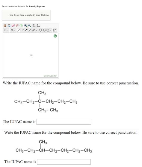Solved Draw A Structural Formula For 3 Methylheptane • You