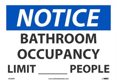 Notice Bathroom Occupancy Limit People N526rb