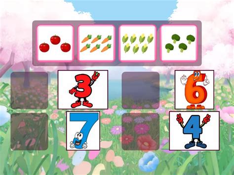 Сосчитай предметы Сопоставить