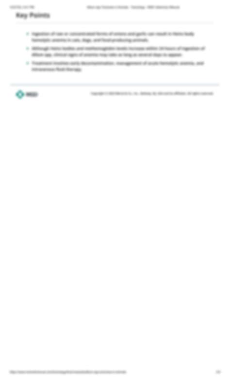 Solution Allium Spp Toxicosis In Animals Toxicology Msd Veterinary