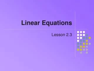 PPT INTRODUCTION TO LINEAR EQUATIONS PowerPoint Presentation Free Download ID