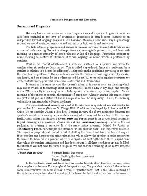 semantics pragmatics and discourse pdf human communication