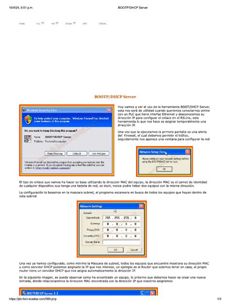 Bootp Server Ab Configuracion Ip Dinamica Pdf