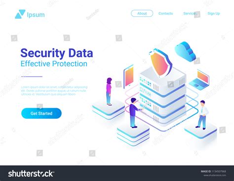 Security Data Protection Isometric Flat Vector Stock Vector Royalty Free 1134507968 Shutterstock