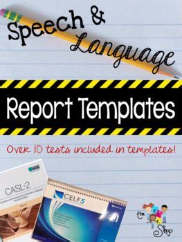 SAVE 30 Speech Language Evaluation Report Template MEGA PACK Speech And Language Report