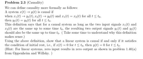 Solved Signals And Systems Show That A Linear System Is Chegg