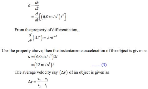 if the position of an object is given by x 2 0 m s3 t3 find a