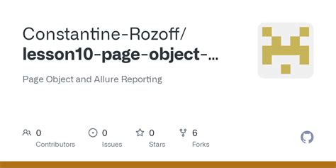 Github Constantine Rozoff Lesson Page Object And Reporting Page Object And Allure Reporting