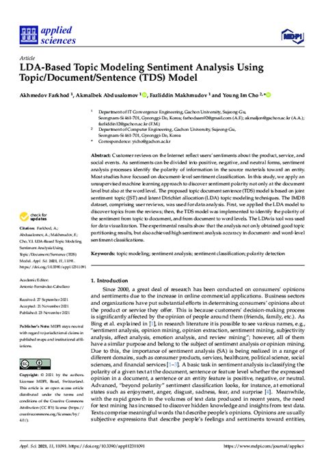 Pdf Lda Based Topic Modeling Sentiment Analysis Using Topicdocument