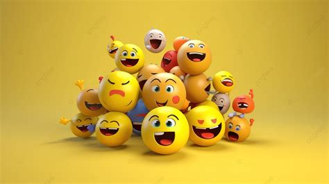 화려한 배경에 모듬된 3d 이모티콘 문자 웃는 행복한 이모티콘 웃는 얼굴 배경 일러스트 및 사진 무료 다운로드 Pngtree
