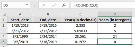 How To Calculate Years Between Dates In Excel