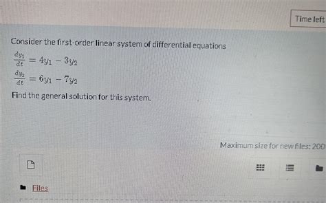 solved consider the first order linear system of