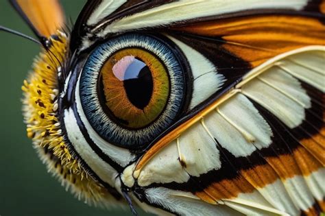 Closeup Of A Butterflys Antennae And Eyes Premium Ai Generated Image