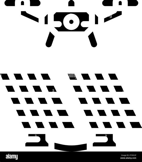 Infrastructure Survey Drone Glyph Icon Vector Illustration Stock Vector
