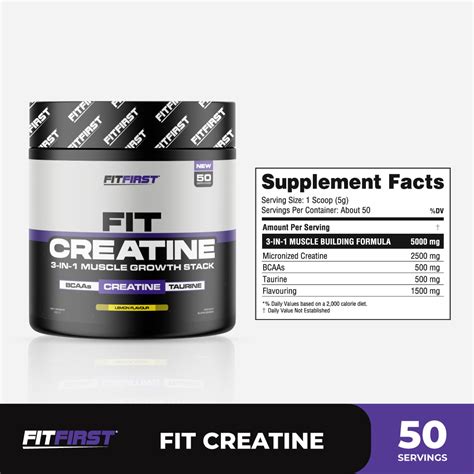 Fit First Fit Creatine 3 In 1 Muscle Growth Stack 50 Serving Shopee