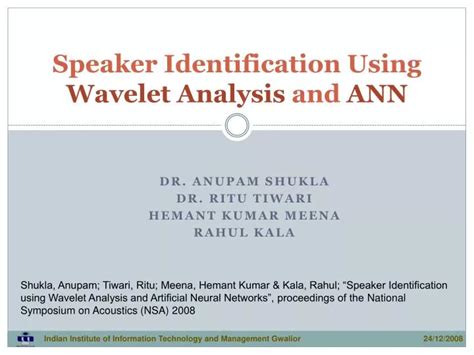 Ppt Speaker Identification Using Wavelet Analysis And Ann Powerpoint