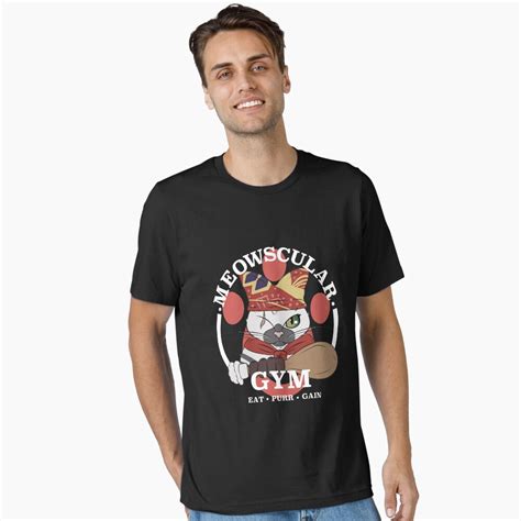 Meowscular Gym Fitted T Shirt For Sale By Georgina82 Redbubble