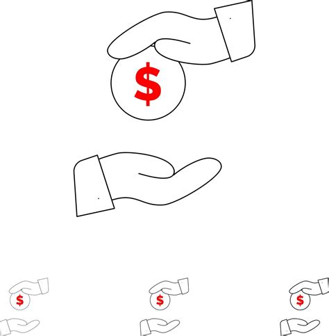 Bribe Bribery Bureaucracy Corrupt Bold And Thin Black Line Icon Set