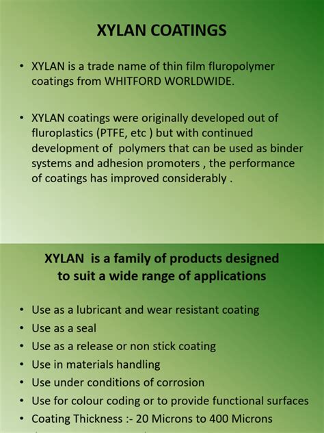 Xylan Coating Services Pdf Lubricant Friction