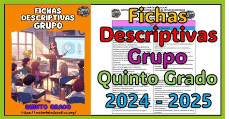 Fichas Descriptivas De Grupo Del Quinto Grado De Primaria Del Ciclo
