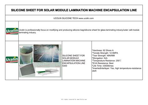 Silicone Sheet For Solar Module Lamination Machine Encapsulation Line Pdf