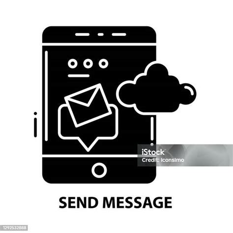 메시지 아이콘 보내기 편집 가능한 스트로크가 있는 검은색 벡터 사인 컨셉 일러스트레이션 개념에 대한 스톡 벡터 아트 및 기타
