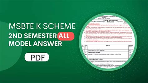 MSBTE K Scheme Nd Semester All Model Answer Papers Practical Kida