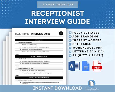 Receptionist Interview Guide Front Desk Receptionist Interview Guide