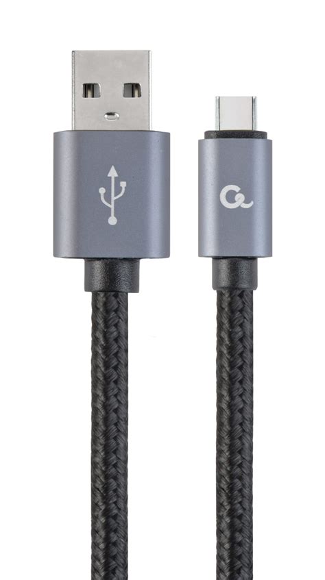 Gembird Cotton Braided Type C Usb Cable With Metal Connectors 18m