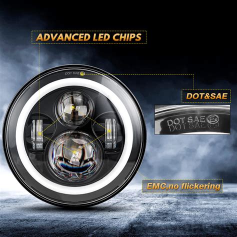 Headlight Assemblies For Chevrolet Chevy Pair 7 Round Led Headlights Hi Lo Beam For Chevy C10