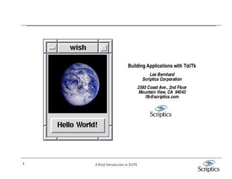 Pdf Building Applications With Tcltk