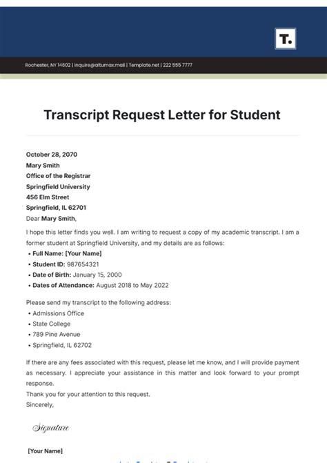 Free Student Letter Templates Editable And Printable