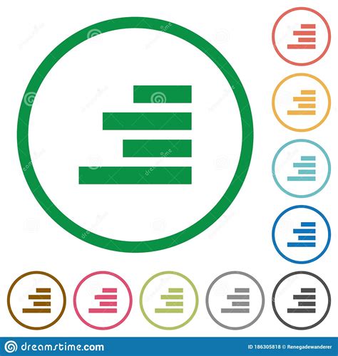 Text Align Right Outlined Flat Icons Stock Illustration Illustration