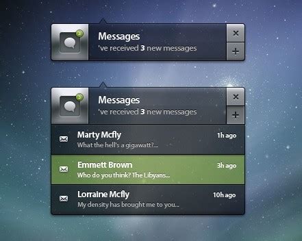 Free Message Notification UI Box PSD TitanUI