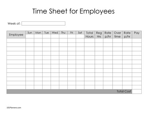 Multiple Employee Timesheet Template Free