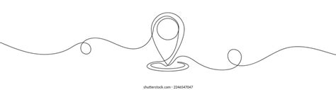 map pin continuous line drawing style stock vector royalty free