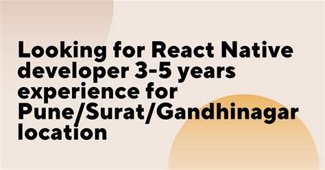 Vaibhav Pansambal On Linkedin Hiringdevelopers Reactnative Immediatejoiner
