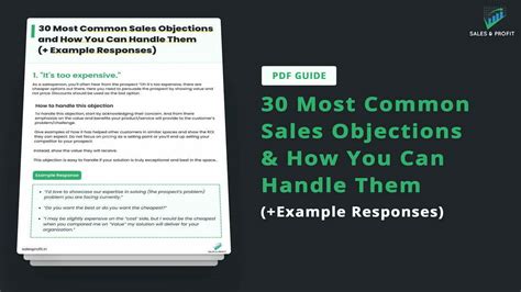 30 Most Common Sales Objections And How You Can Handle Them Example
