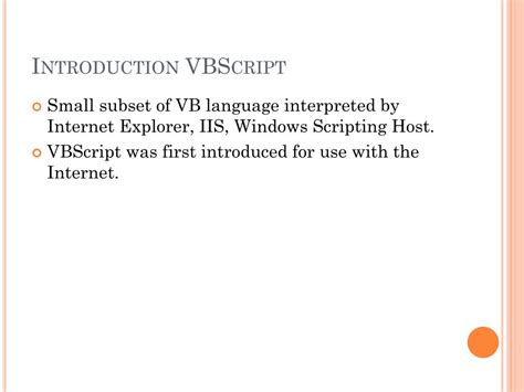 PPT VB Script ASP ASP Objects PowerPoint Presentation Free Download ID