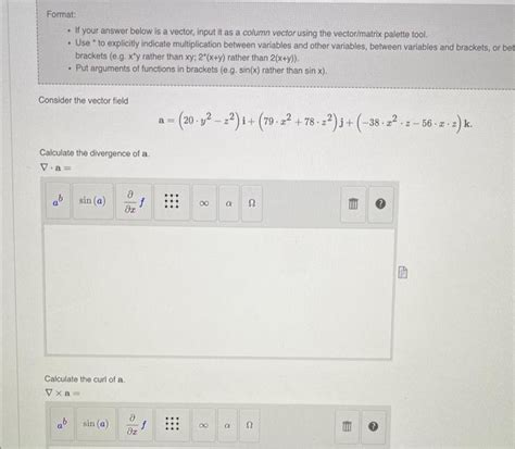 Solved Format If Your Answer Below Is A Vector Input It Chegg