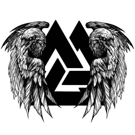 Viking Raven And Valknut Symbol Red Painting By Millie Graham Pixels