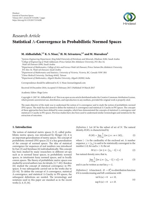 PDF Statistical Λ Convergence in Probabilistic Normed Spaces